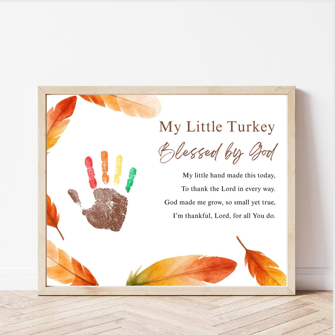 Christian Thanksgiving Handprint Craft My Little Turkey Blessed by God ...