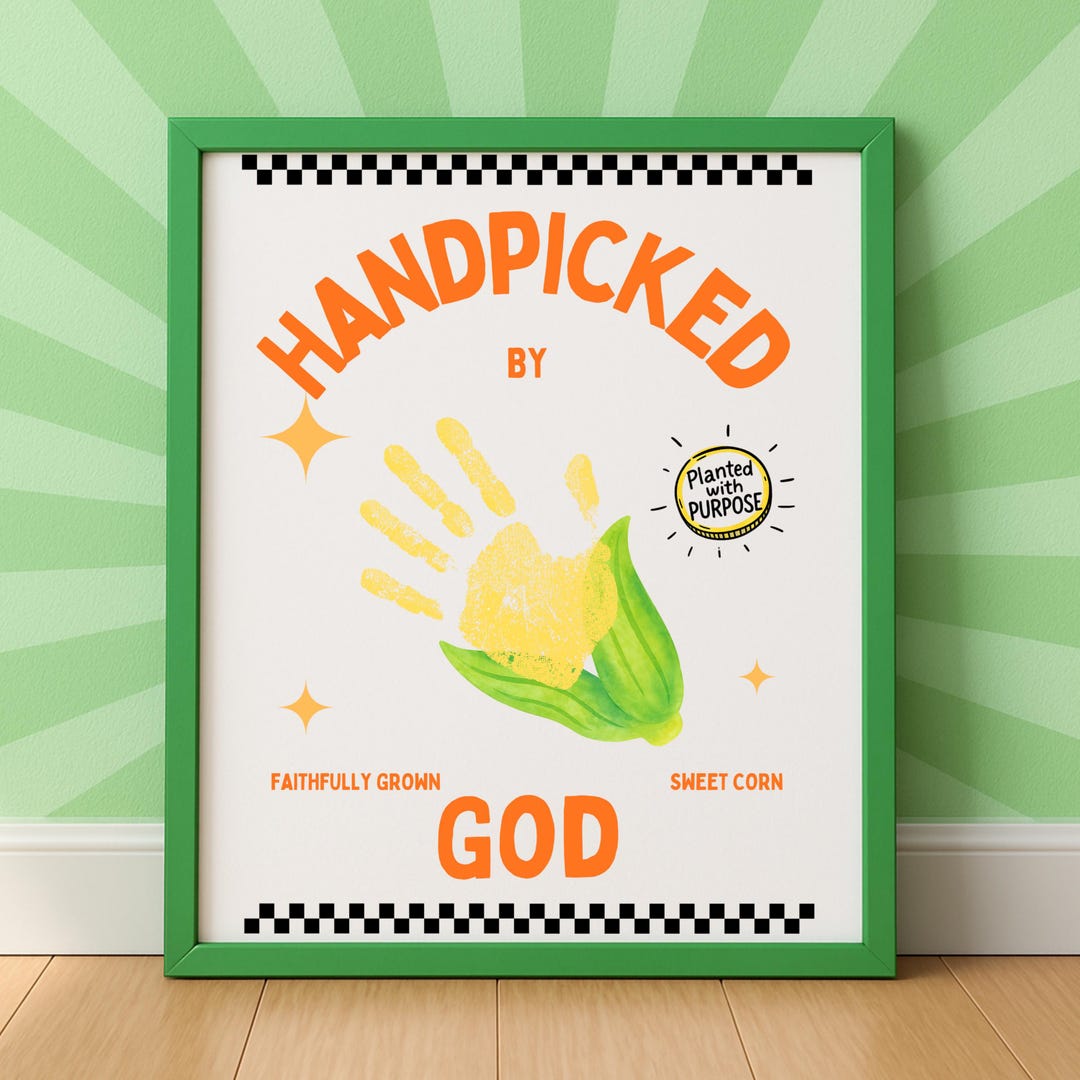 Handpicked by God Corn Handprint Craft Printable | Sunday School Art ...