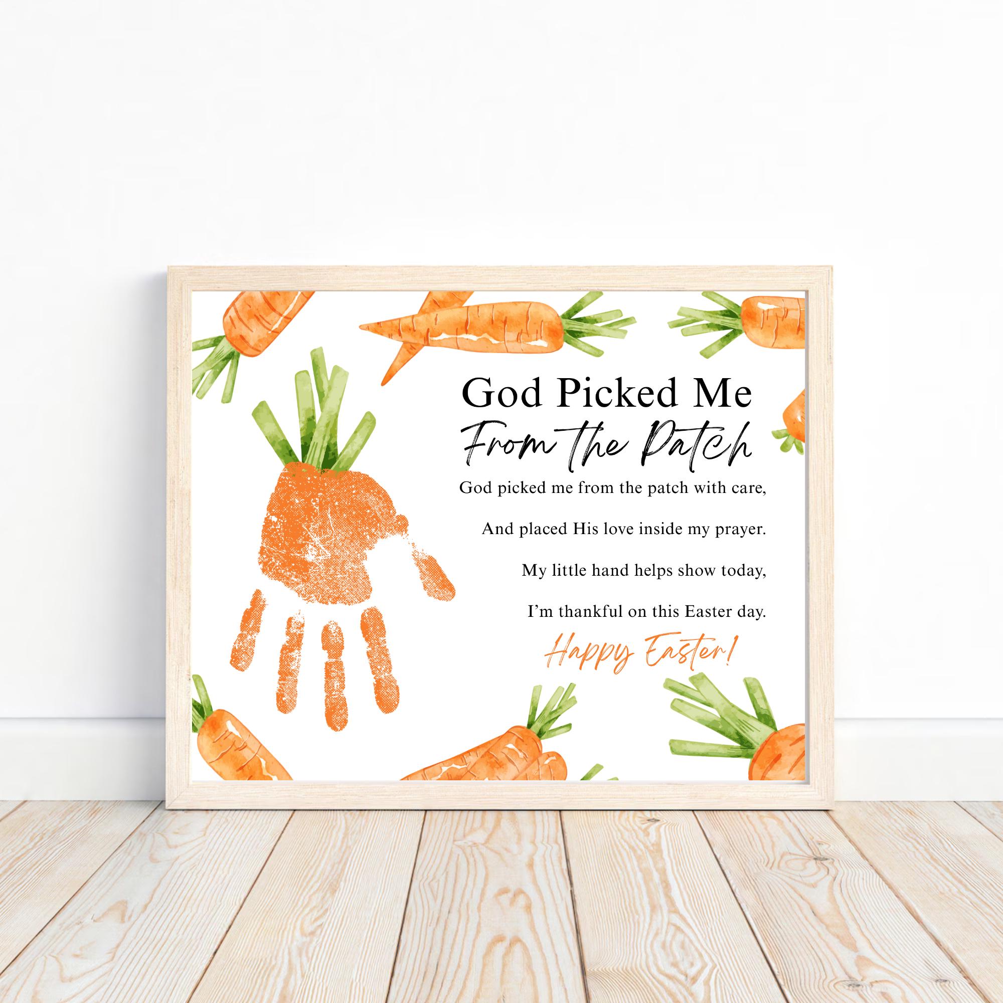 God Picked Me From the Patch Easter Handprint Craft, Christian Kids ...