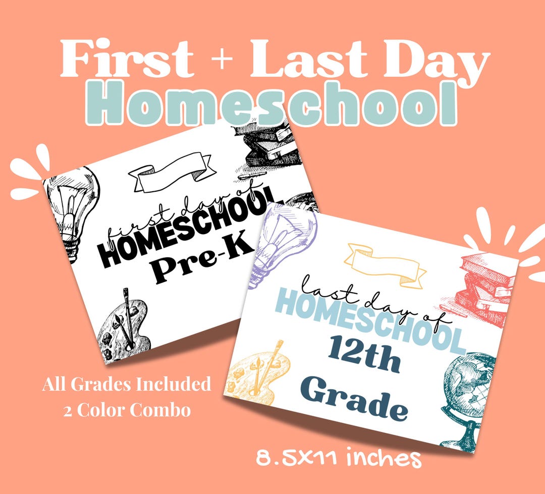 First Day of Homeschool PRINTABLE Signs Back to School Sign Printable ...
