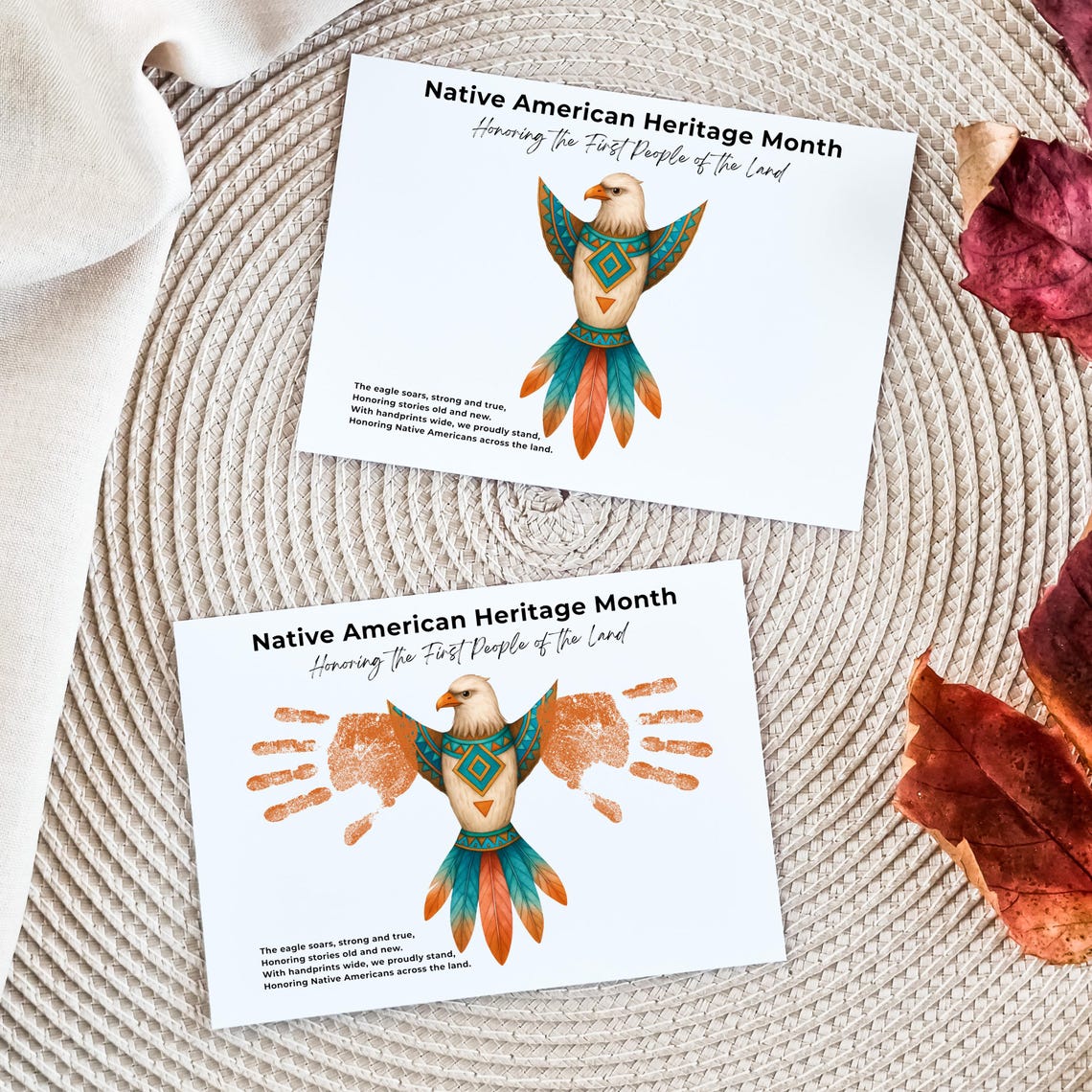 Native American Heritage Month Handprint Craft Poem Eagle Handprint ...