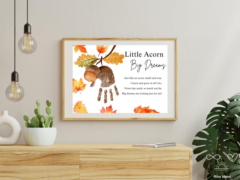 Acorn Handprint Craft Printable | Fall Handprint Poem for Kids | Autumn ...
