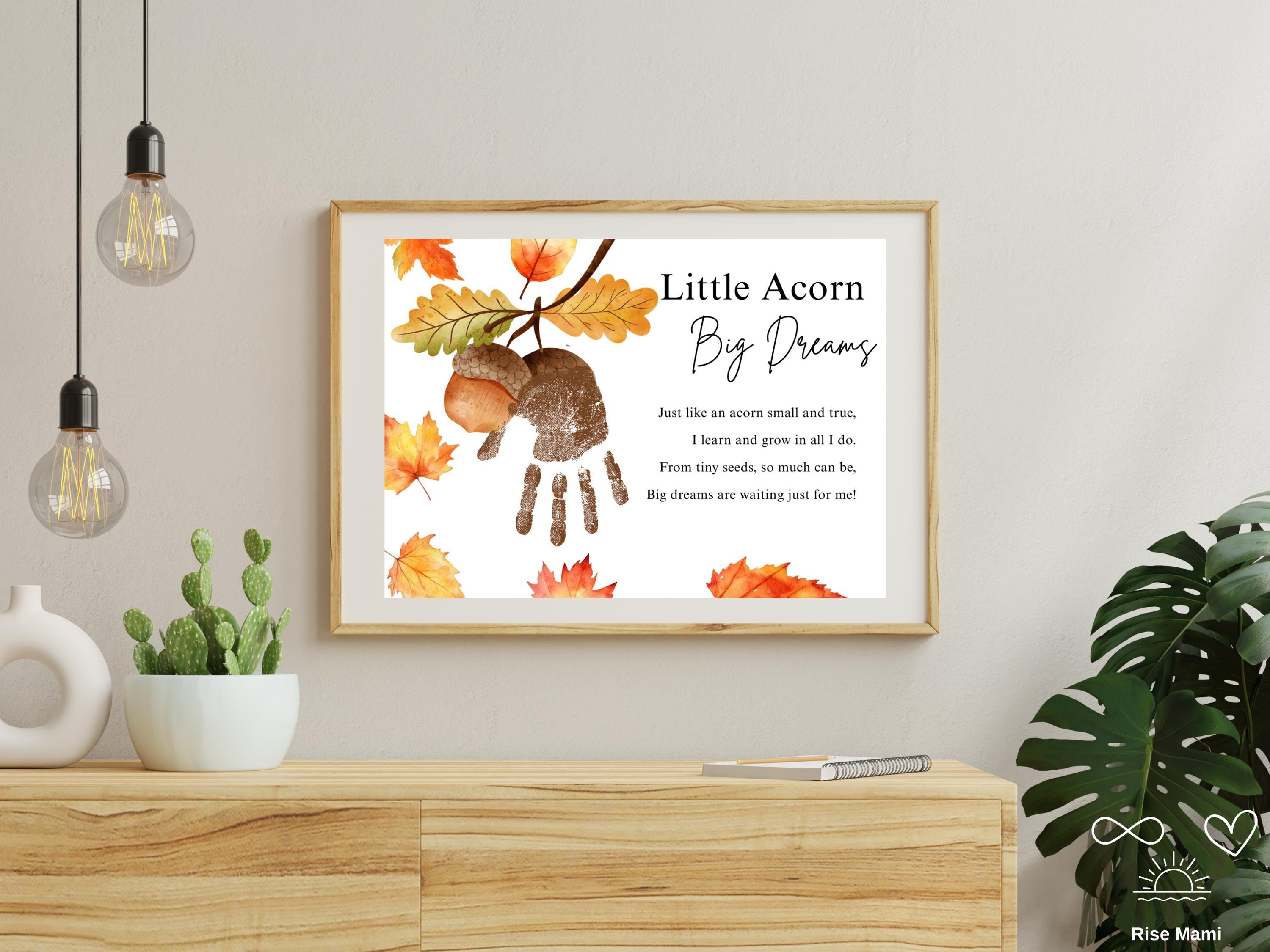 Acorn Handprint Craft Printable | Fall Handprint Poem for Kids | Autumn ...