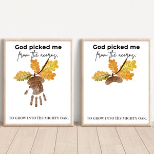 Christian Acorn Handprint Printable Fall Handprint Craft for Kids Bible ...