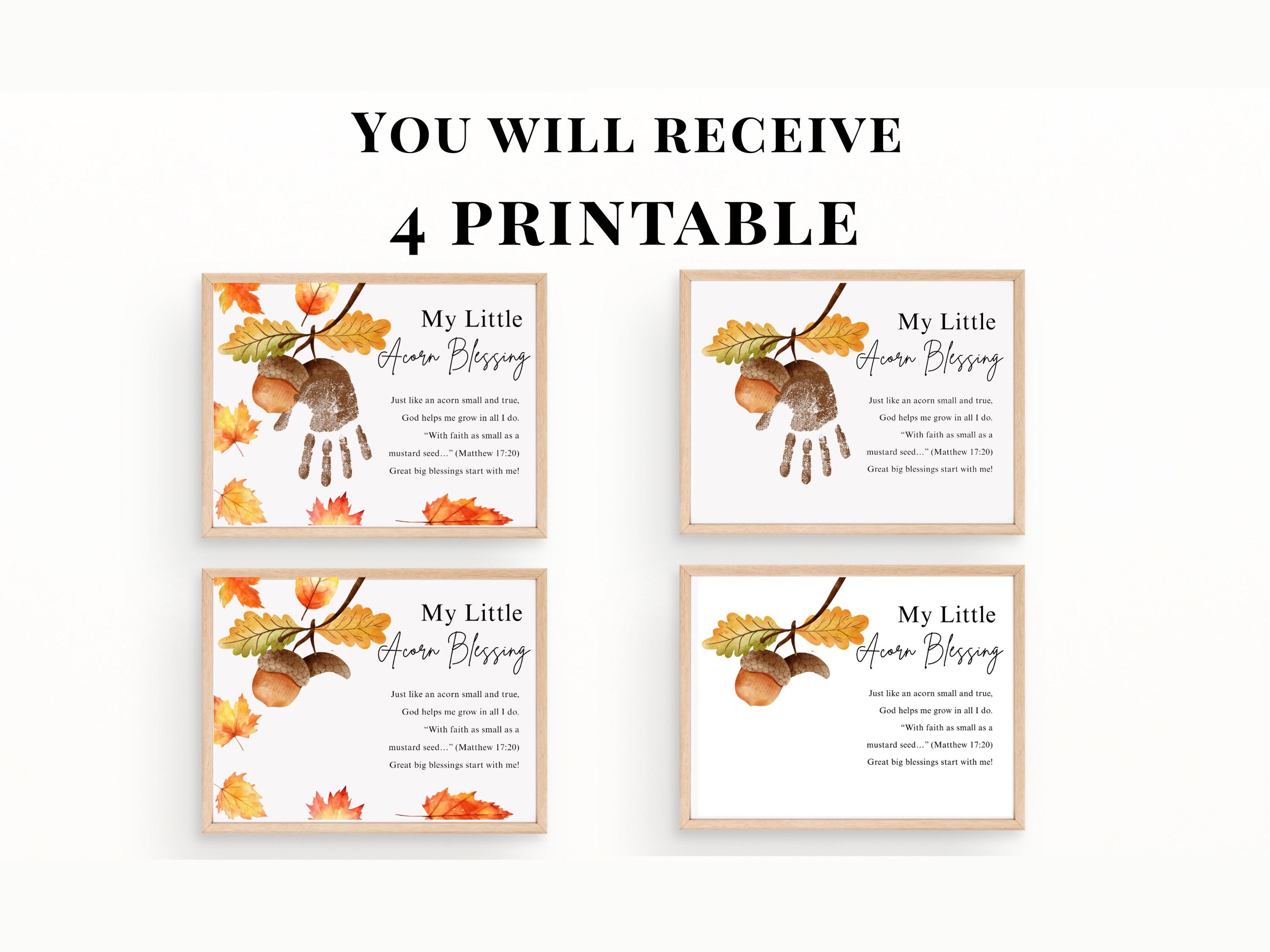 My Little Acorn Blessing Handprint Printable Christian Fall Handprint ...