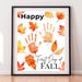 Happy First Day of Fall Handprint Craft Printable Kids Autumn Keepsake ...
