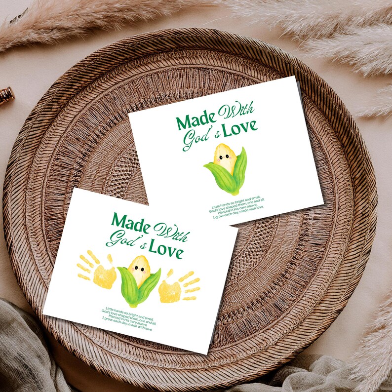 Corn Handprint Craft Printable Made With God’s Love | Christian Fall ...