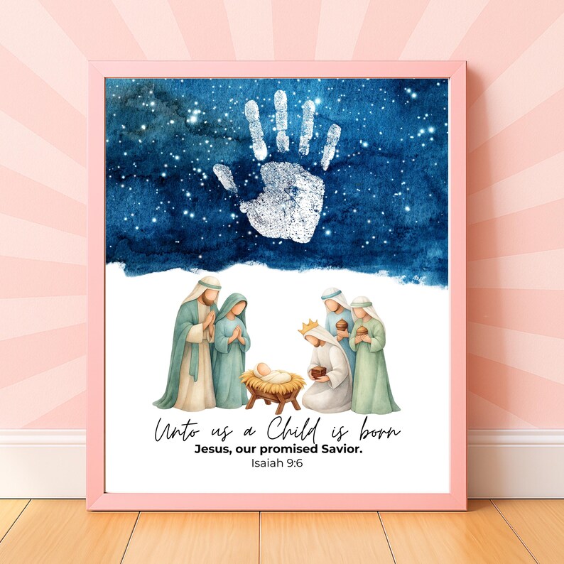 Nativity Handprint Craft Printable, Christian Christmas Baby Keepsake ...
