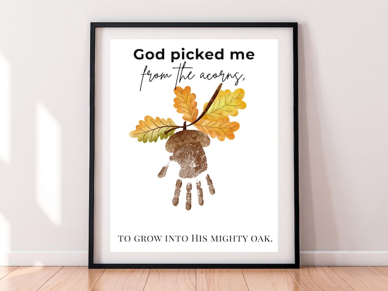 Christian Acorn Handprint Printable Fall Handprint Craft for Kids Bible ...