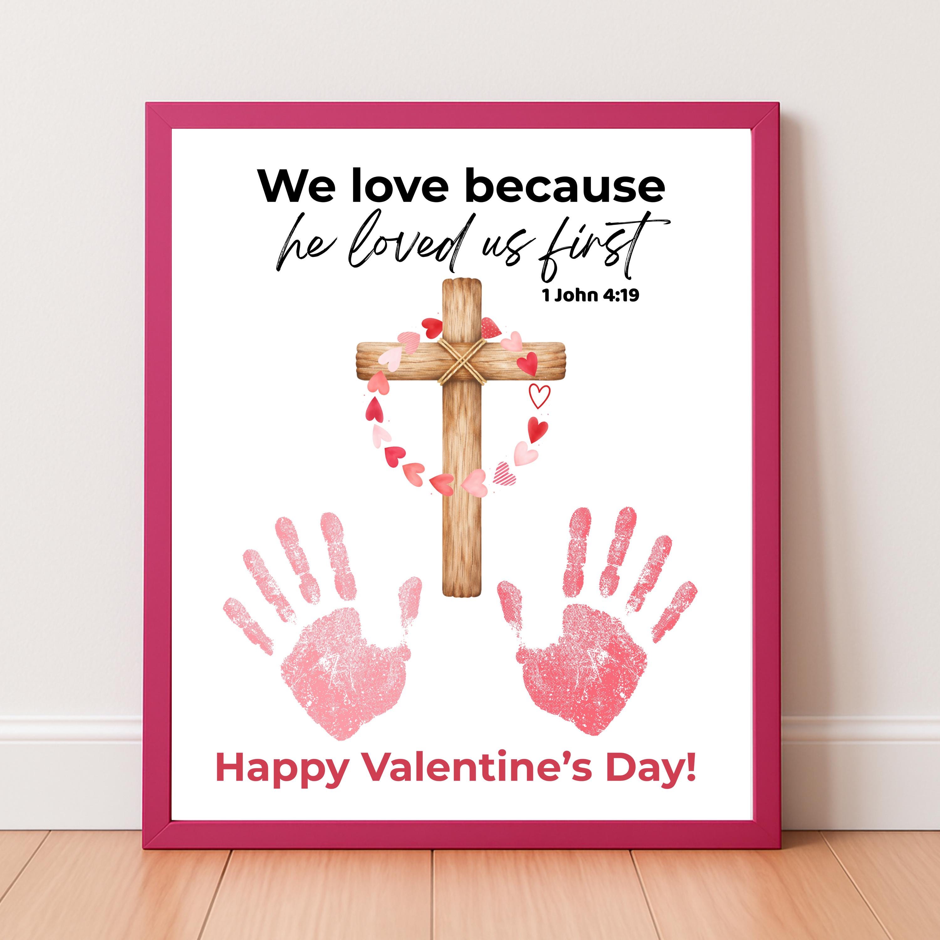 Bible Verse Valentine Handprint Art, Christian Kids Printable (PDF ...