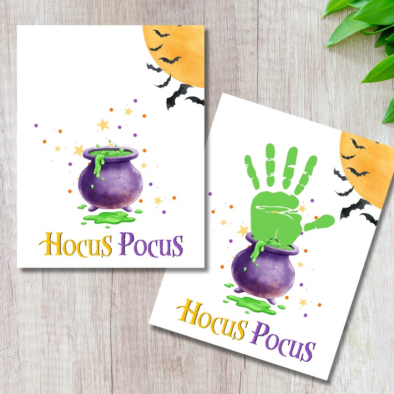 Hocus Pocus Handprint Art Printable Halloween Kids Craft Decor Witch ...
