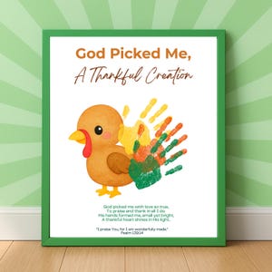 Christian Thanksgiving Handprint Craft for Kids Turkey Craft God Picked ...