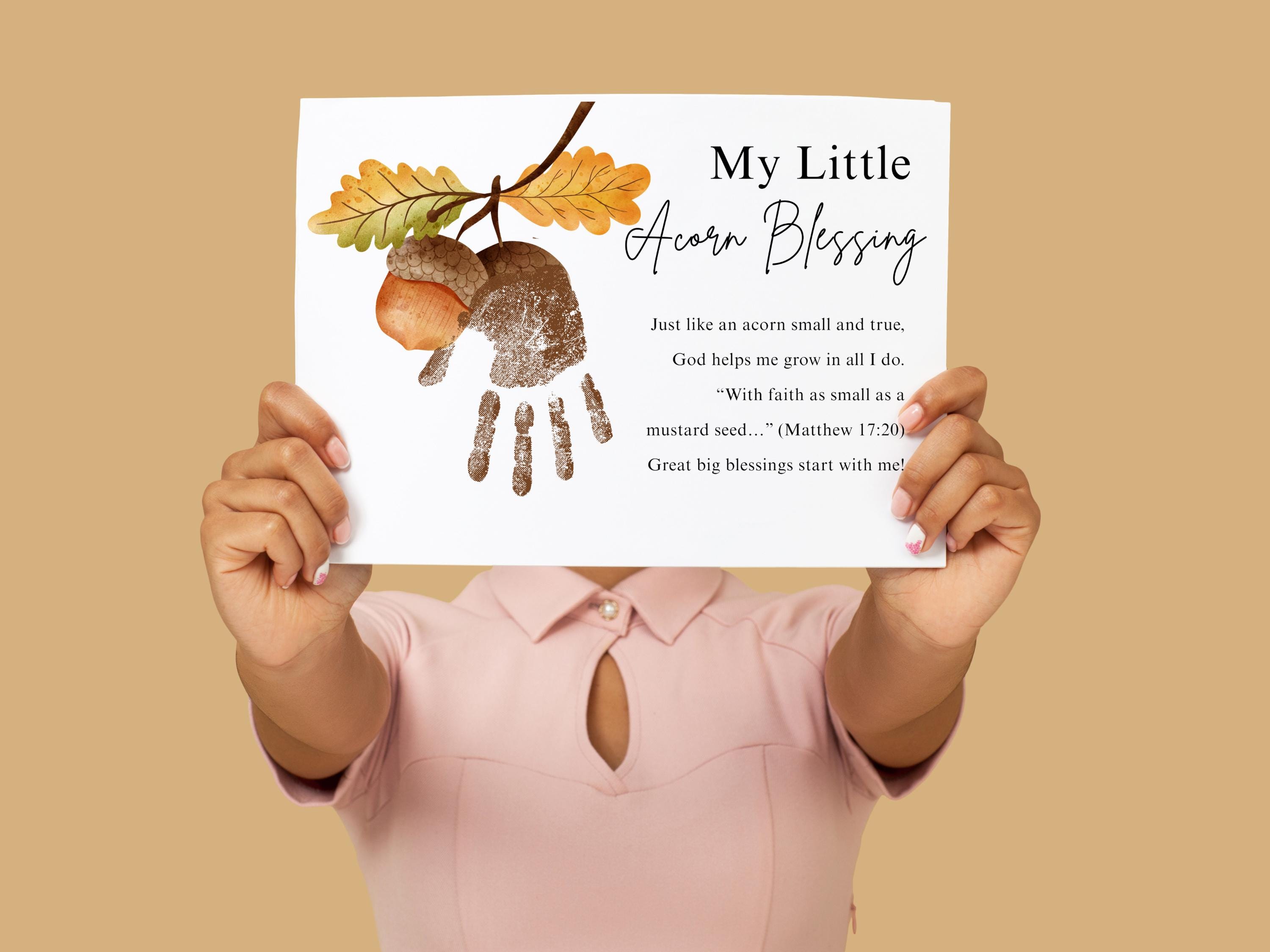 My Little Acorn Blessing Handprint Printable Christian Fall Handprint ...