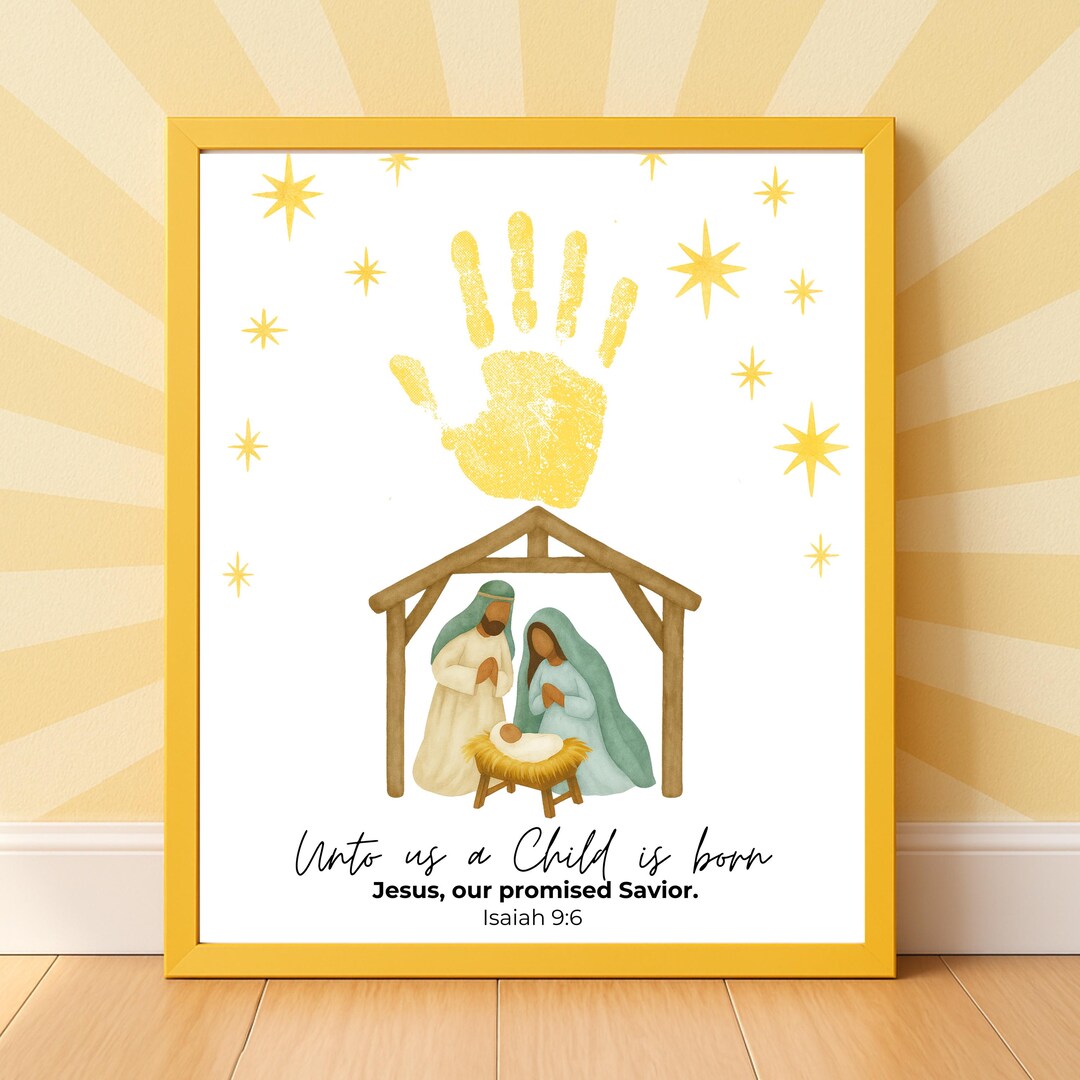 Diverse Nativity Handprint Art Printable, Inclusive Christmas Keepsake ...