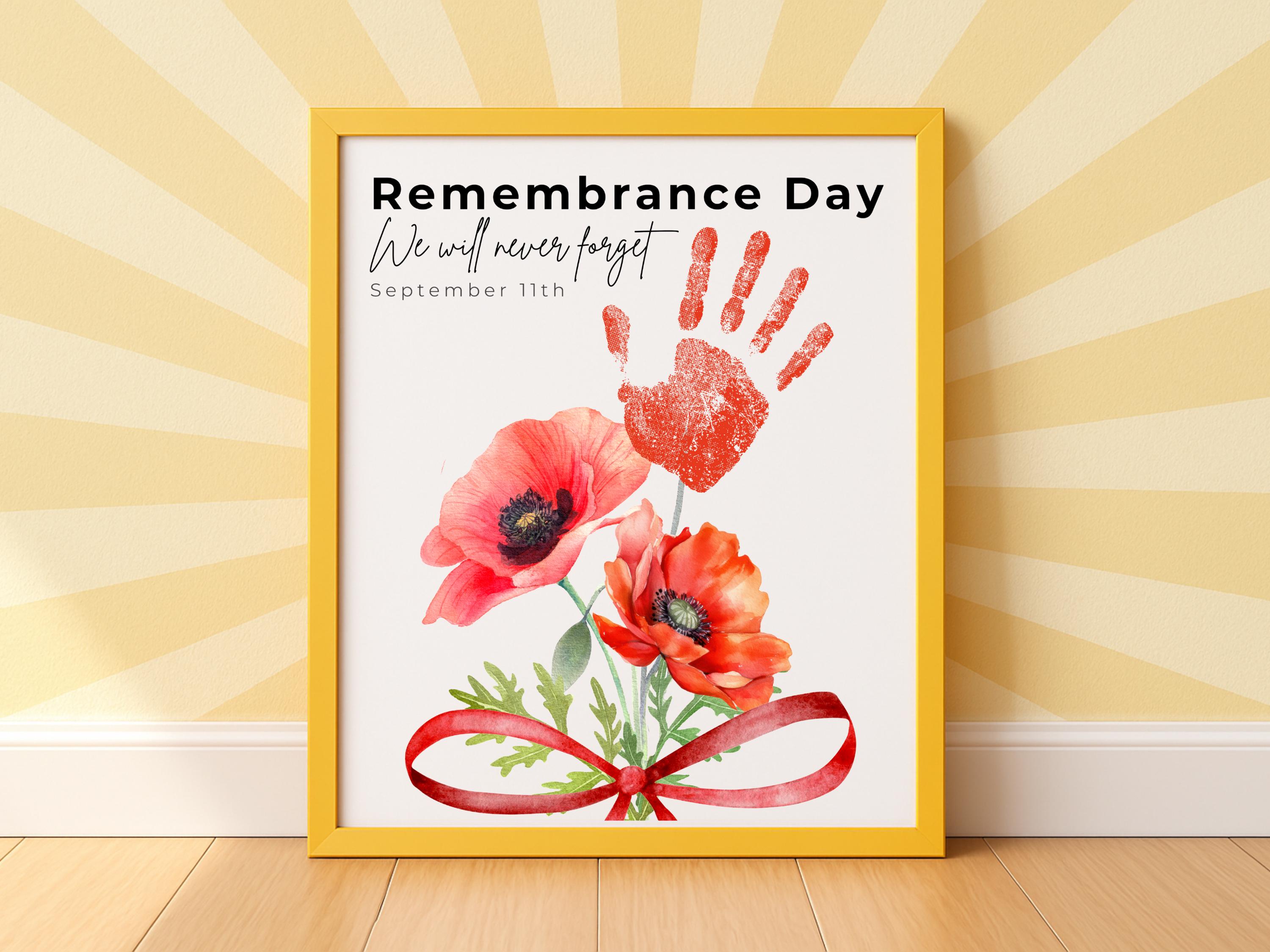 9/11 Remembrance Day Handprint Printable | Patriot Day Craft for Kids ...