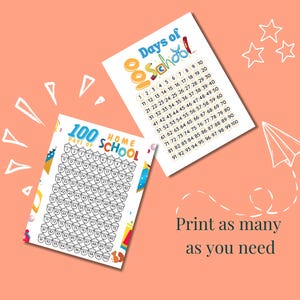 100 Days of School Tracker Printable: Color & Count Activity (PDF) - Etsy