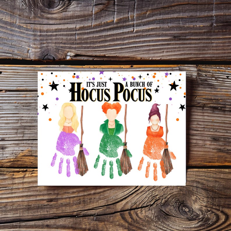 Hocus Pocus Handprint Craft Printable Halloween Witch Handprint Art ...