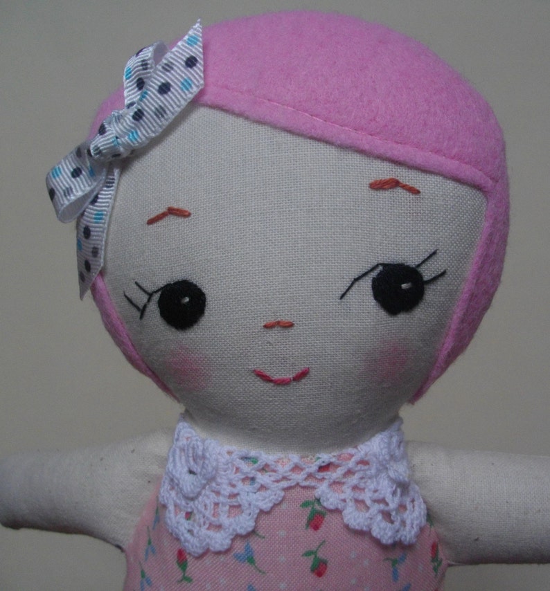 PINKHAIRED RAGDOLL Classic handmade cloth doll plush toy rag | Etsy
