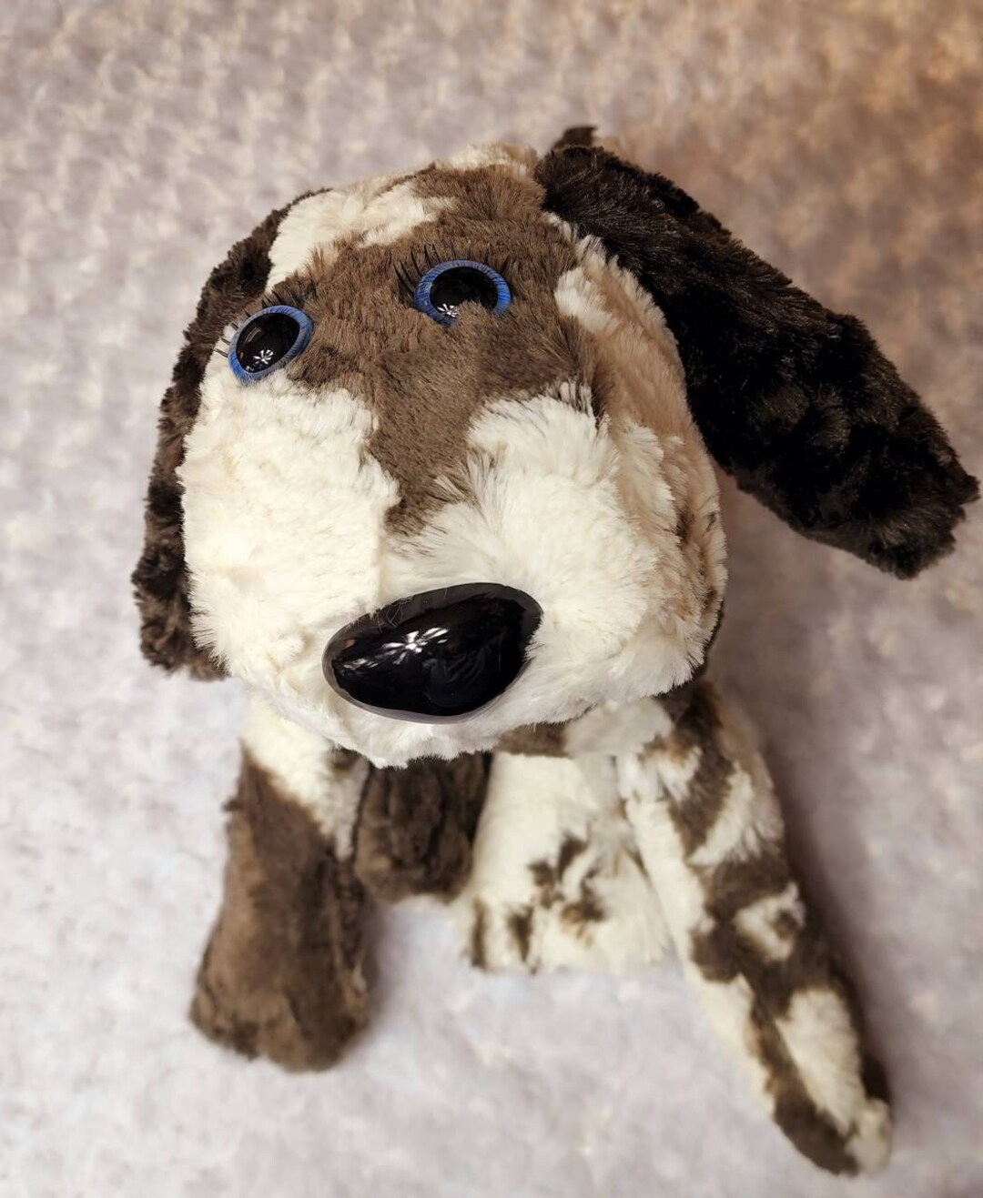 Brown and Creme Dog Stuffy. Premium Shannon Minky Lux Stuffed Dog for ...