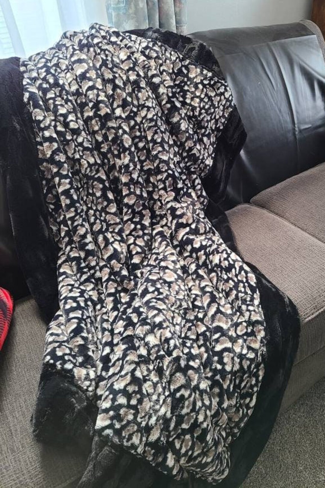 Black Bobcat Minky Cuddle Throw Blanket: Toasty Warm Couch Blanket - Etsy