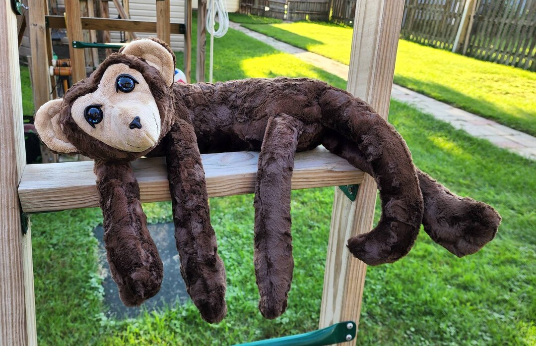 Handmade Brown Monkey Neck Pillow: Minky Cuddle Travel Pal - Etsy
