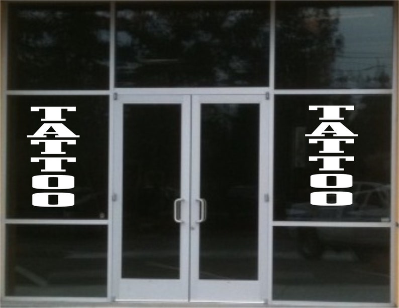 TATTOO Window Storefront DECAL Sticker vertical Tattoos Shop - Etsy