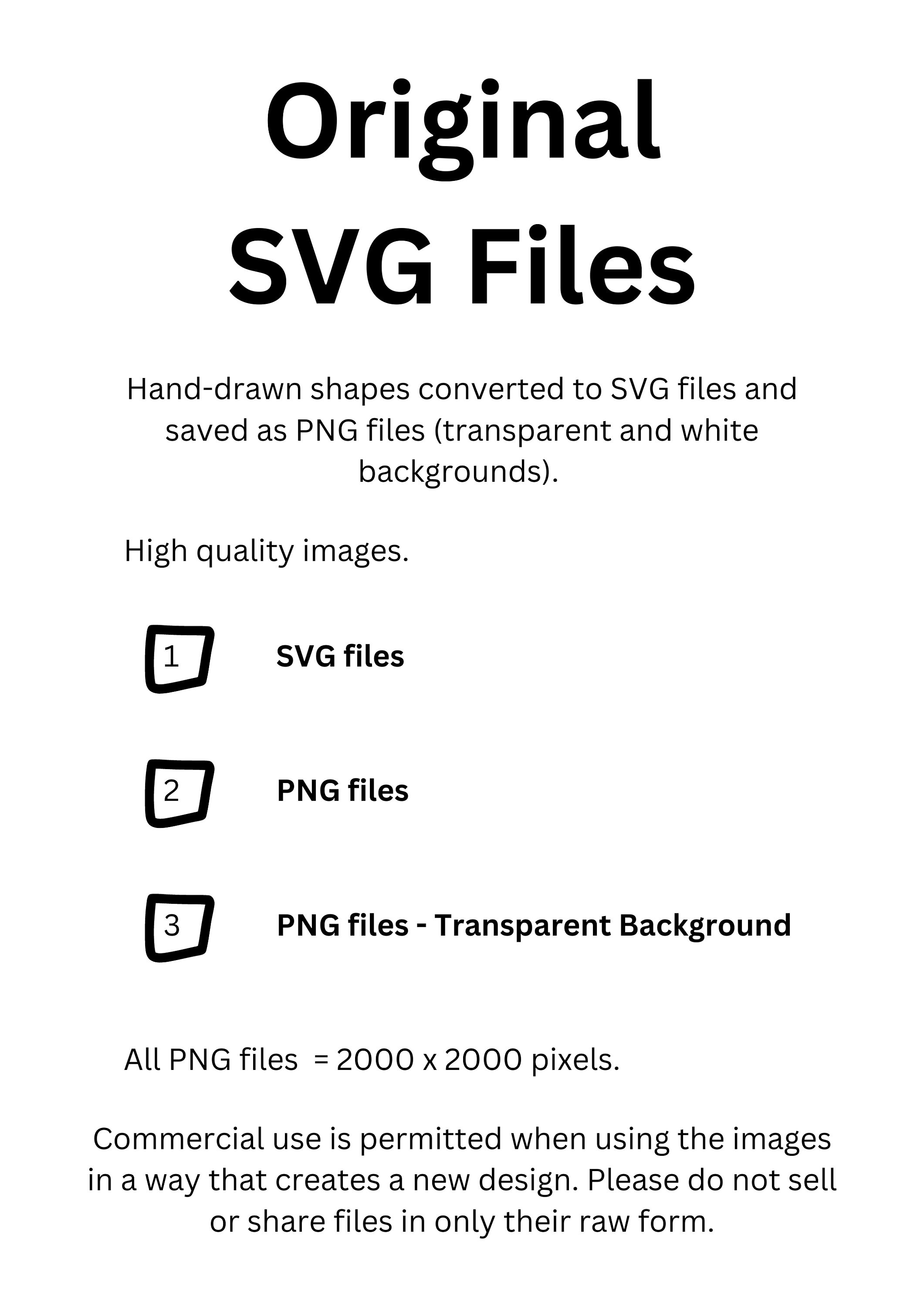 SVG PNG Hand-drawn Shapes Bundle | 62 Individual Shapes | Boho Abstract ...