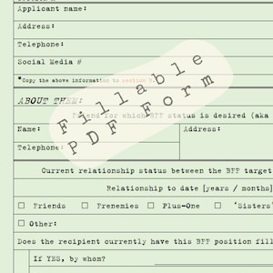 Application for Friendship Form | Novelty Forms | Best Friends Forever ...