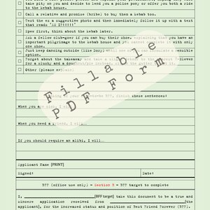 Application for Friendship Form | Novelty Forms | Best Friends Forever ...