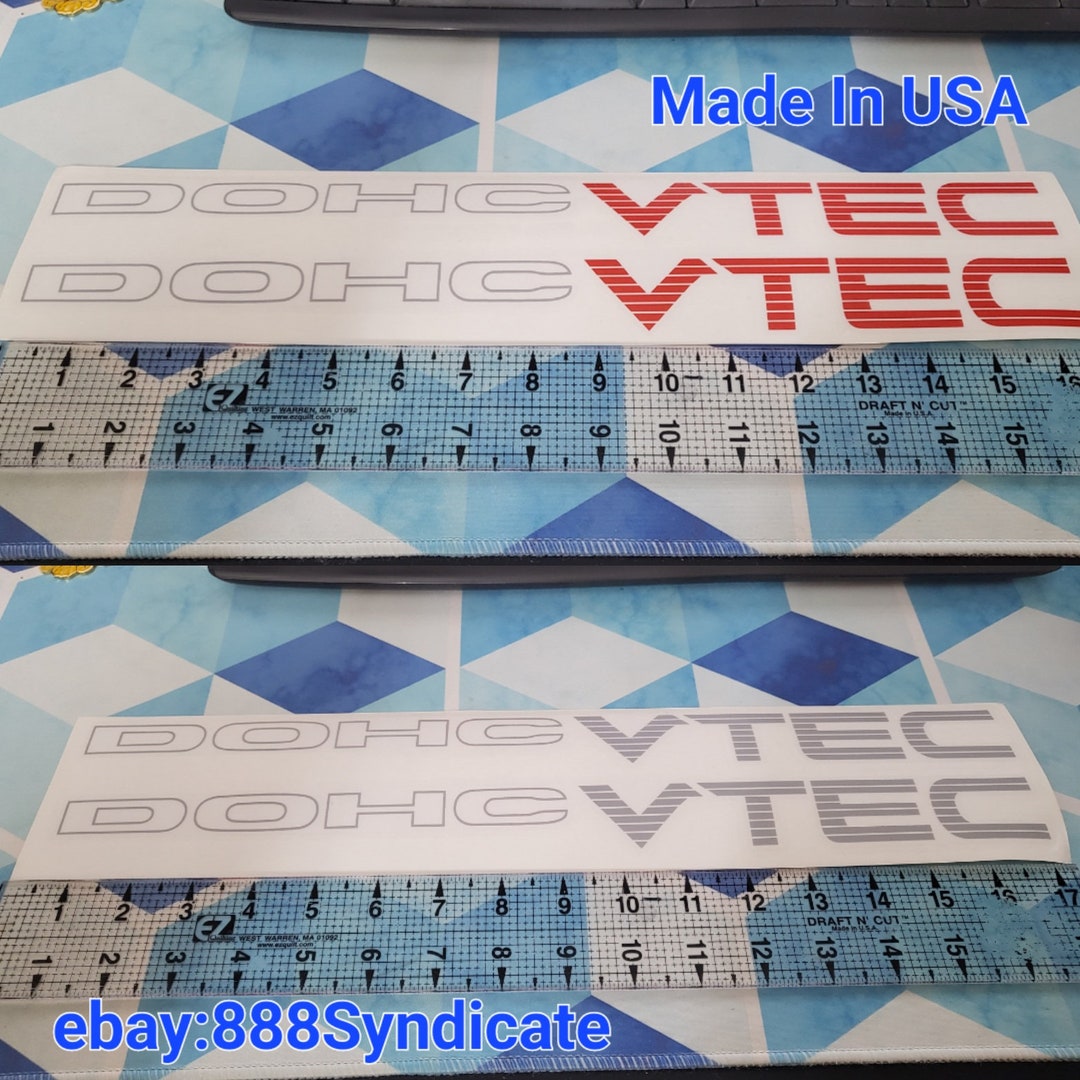 DOHC Vtec Sticker for 92-00 Honda Acura Printed Color on Vinyl Like OEM ...