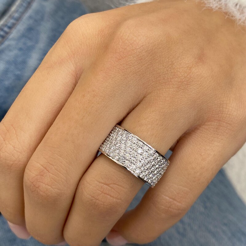 Pave Diamond Band - Etsy