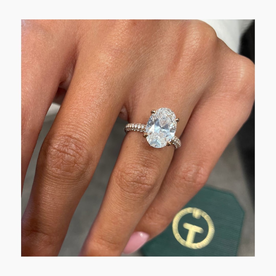 3.72 Ct Diamond Engagement Ring, 14k Yellow Gold Proposal Ring for ...