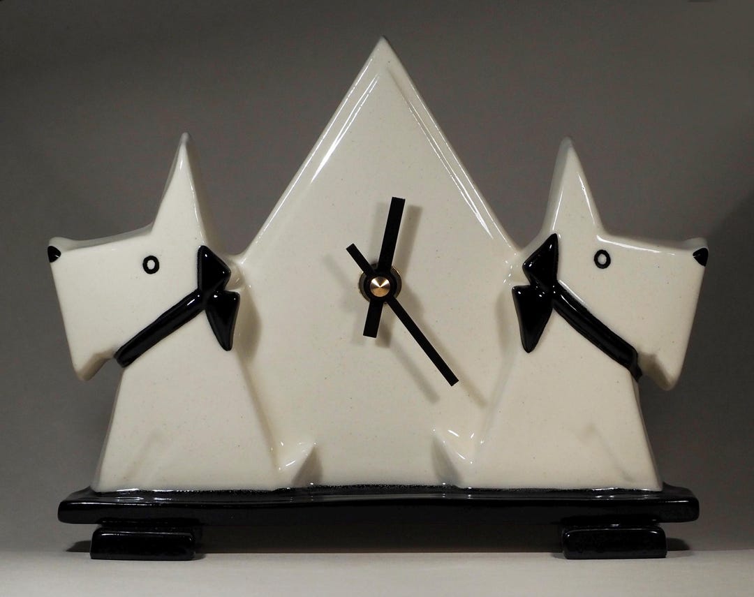 Echo of Deco Art Deco Inspired Scottie Dog Mantel Clock - Etsy