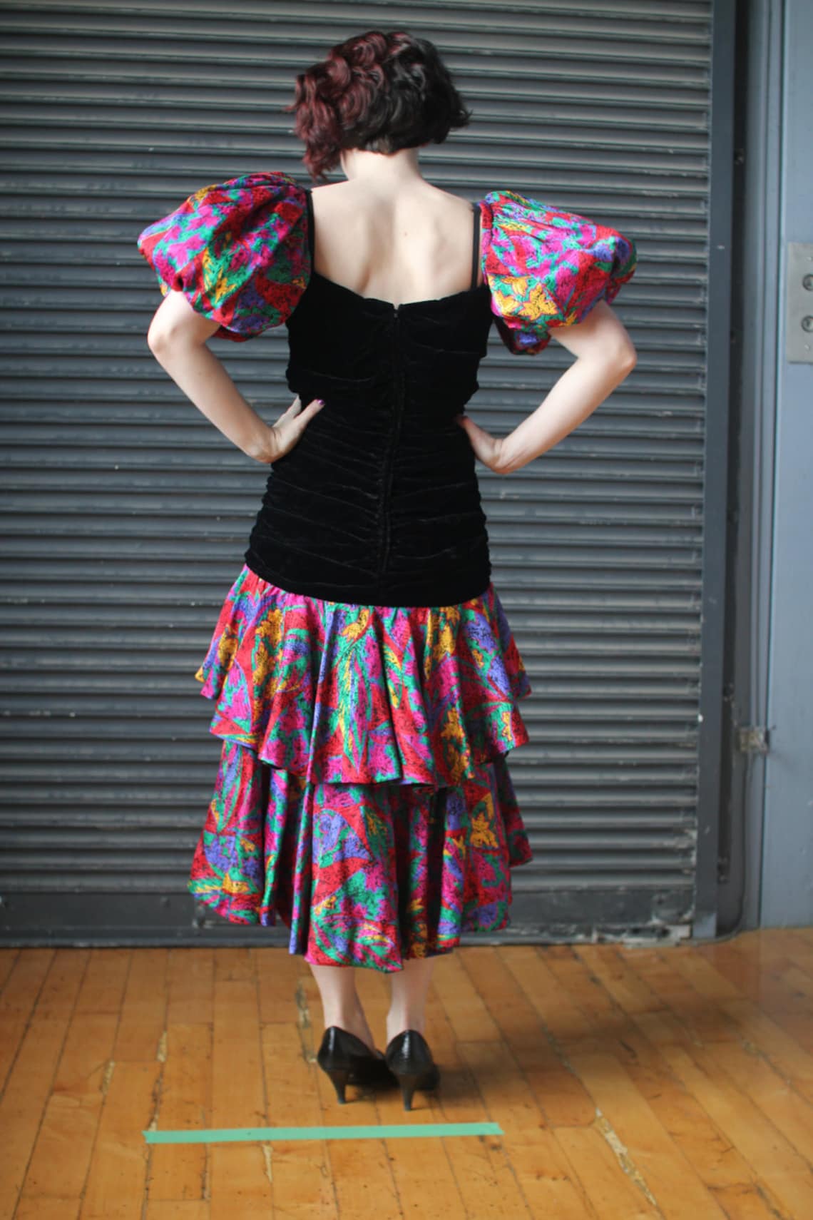 Vintage Fun and Flashy Cocktail Dress in Black Velvet and - Etsy Canada