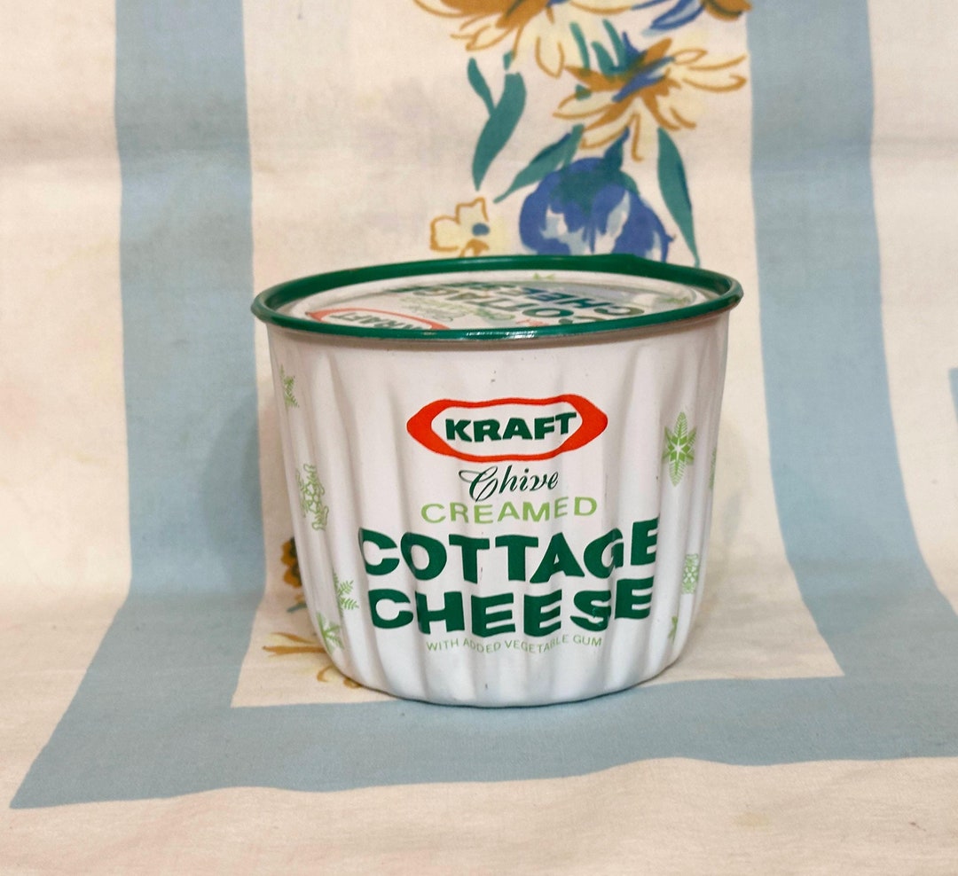 Cottage Cheese Tin, Ribbed Tin Cottage Cheese Container, Kraft, 1960s ...