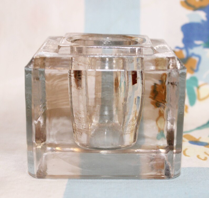 Ink Well, Square Glass Ink Well, Vintage - Etsy