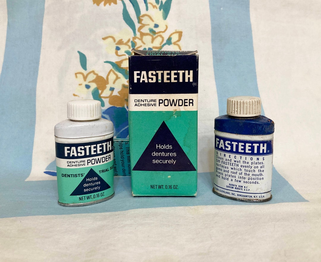 Fasteeth Fasteeth Tin Dental Tin Denture Powder Tin - Etsy