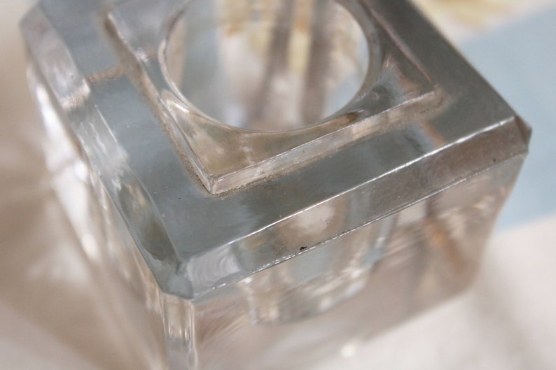 Ink Well, Square Glass Ink Well, Vintage - Etsy