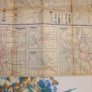Road Maps, Mobil Map, Washington Map, Vintage - Etsy