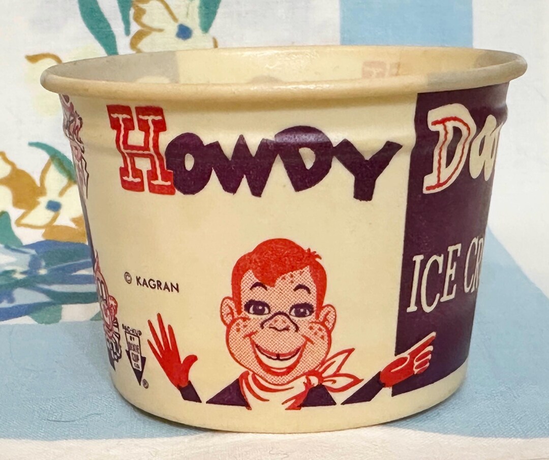 Howdy Doody Ice Cream Cup, Kagran, 1950s RARE - Etsy