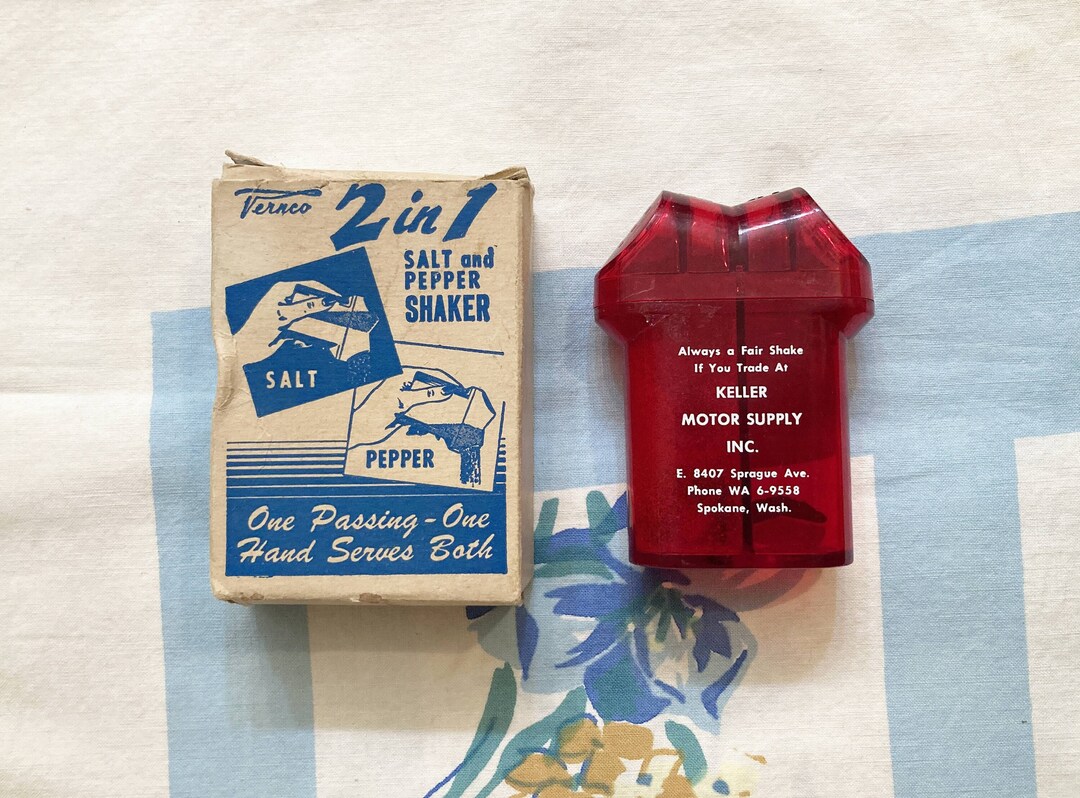 Salt and Pepper Shaker, A Fair Shake, Advertising Shakers, Vintage - Etsy