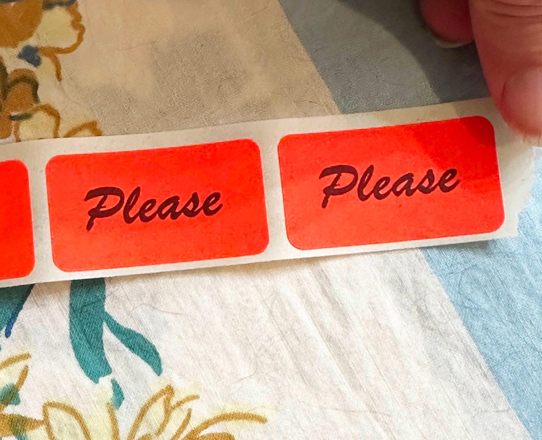 Labels, Please Labels, "please" Stickers, UAL Labels, 1970s - Etsy
