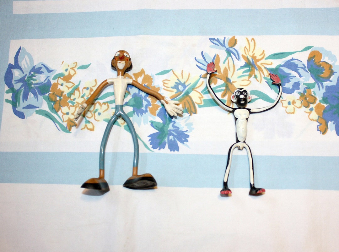 Bendables, Bendy Toys, Bendable Clown & Monkey, West Germany, SCHLEICH ...