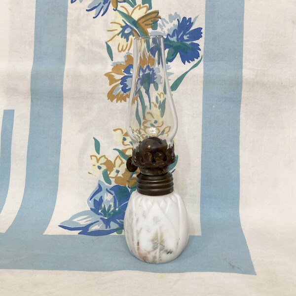 Milk Glass Oil Lamp Etsy