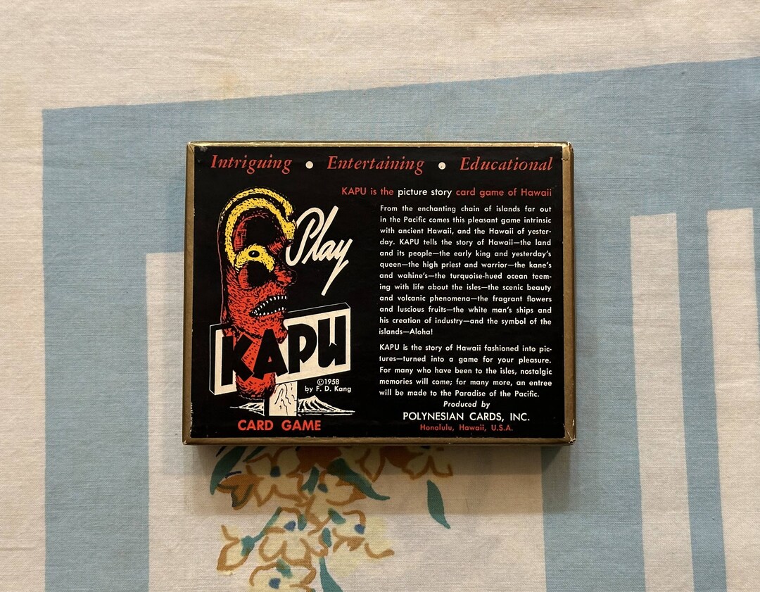 Kapu Card Game, Polynesian Cards, Card Games, 1958 - Etsy
