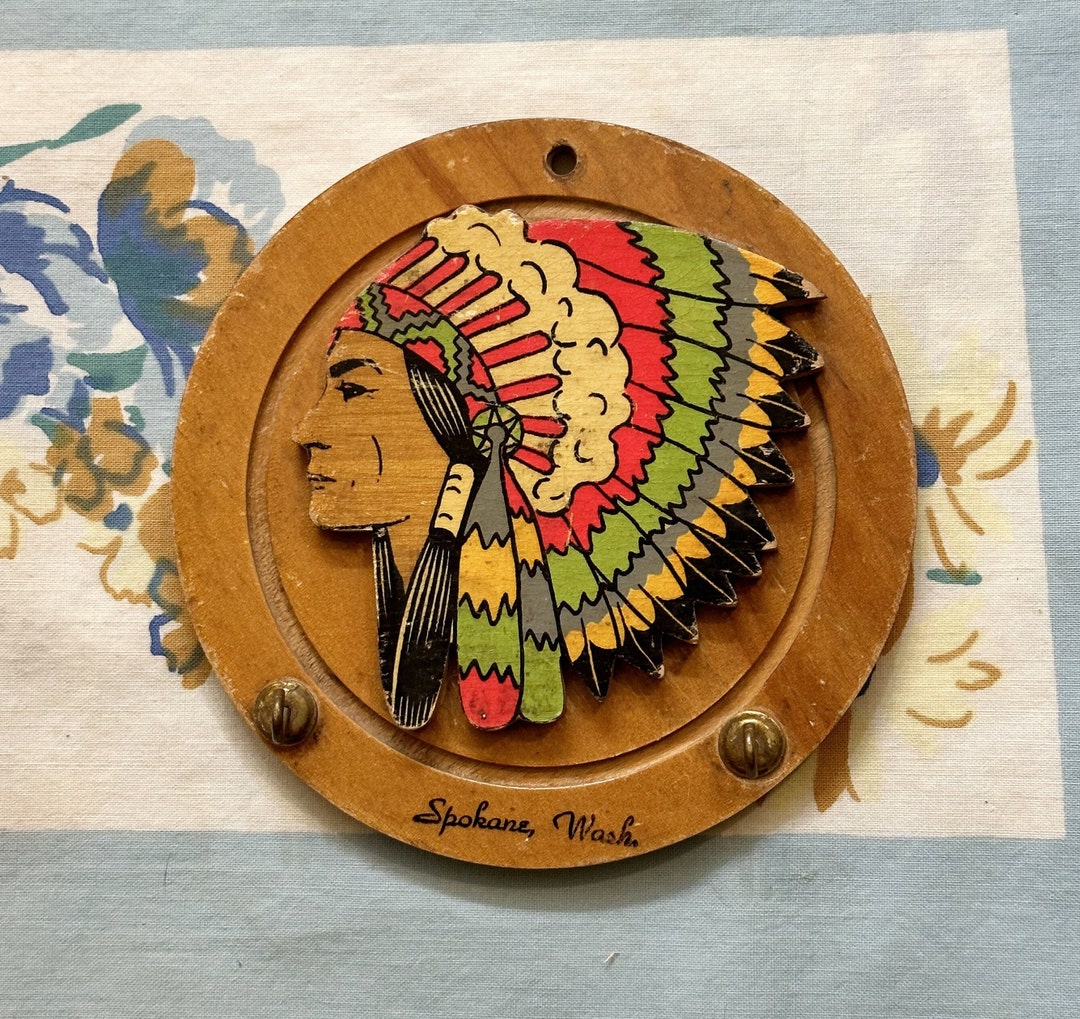 Key Holder, Wooden Souvenir Key Hanger, Spokane Souvenir, Native ...