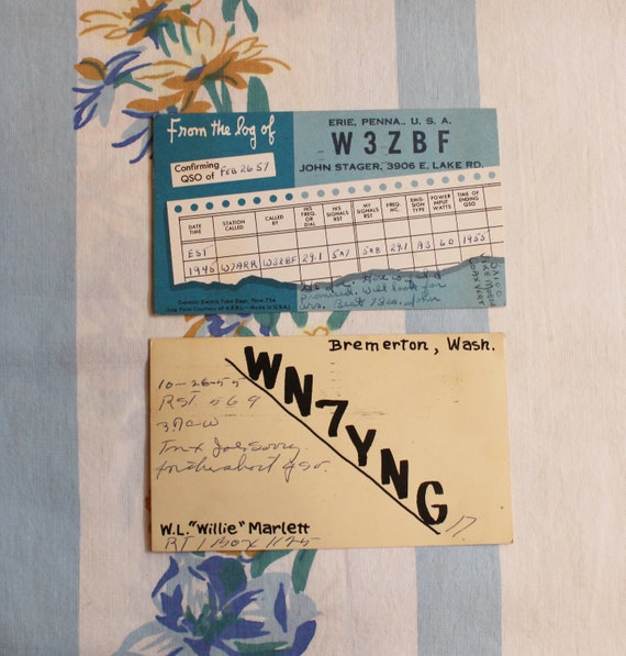 CB Calling Cards QSL Cards Ham Radio Cards 1950s - Etsy