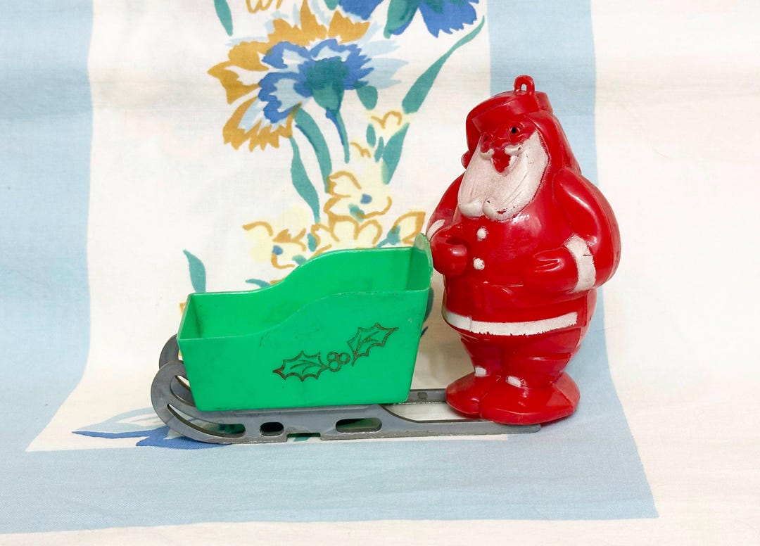Santa With Sleigh, Rosbro Santa Candy Holder, 1940s - Etsy