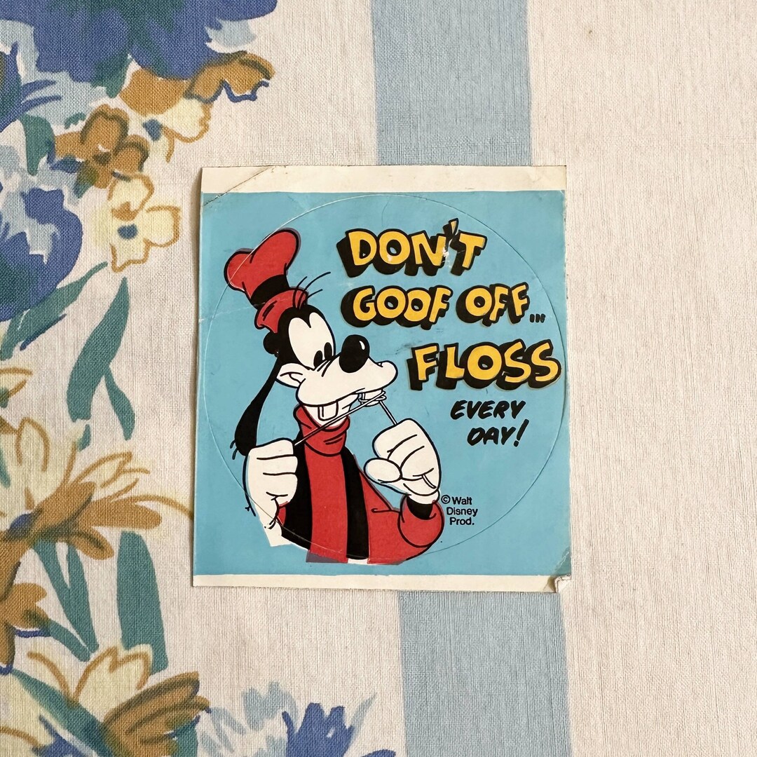 Goofy Sticker, Dental Goofy Sticker, Flossing Sticker, 1960s - Etsy