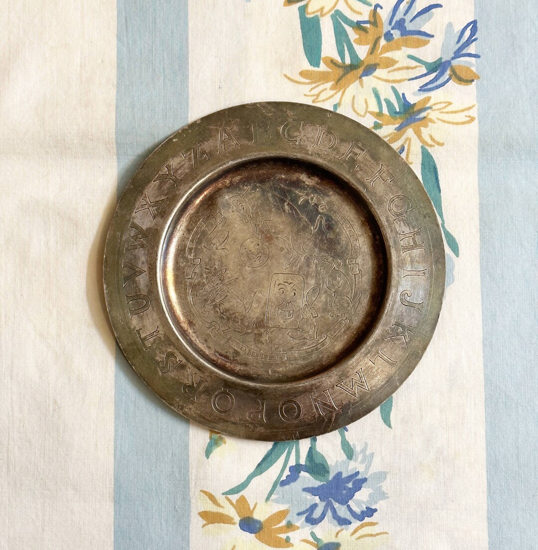 Child's Silver Plate, Alphabet Plate, Hey Diddle Diddle Plate, Wm A ...